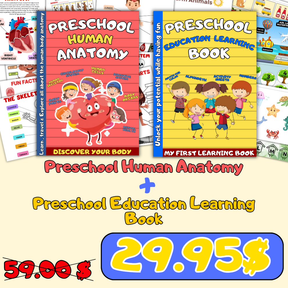 Bundle Preschool Human Anatomy + Education Learning – First School Bundle